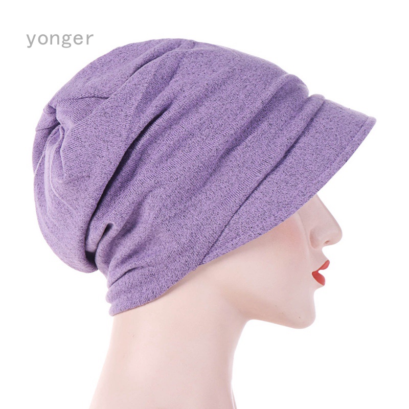 Yonger Women Cancer Chemo Cap With Brim Windproof Hood Turban Hat ...
