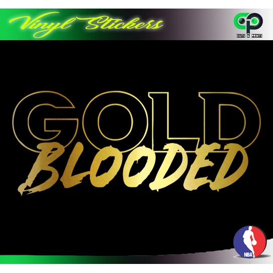 Golden State Warriors GOLD BLOODED (NBA) - Vinyl Sticker (For Laptop ...