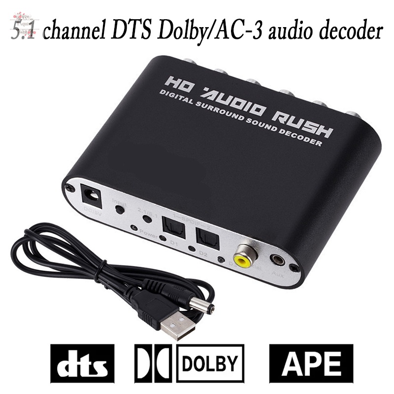 Digital 5.1 Audio Decoder Dts/Ac-3 Optical To 5.1-Channel RCA Analog ...