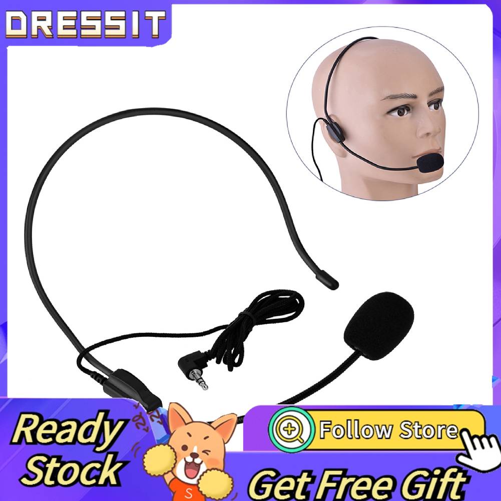 [READY STOCK] Mini 3.5mm Head-mounted Wired Microphone Condenser MIC ...