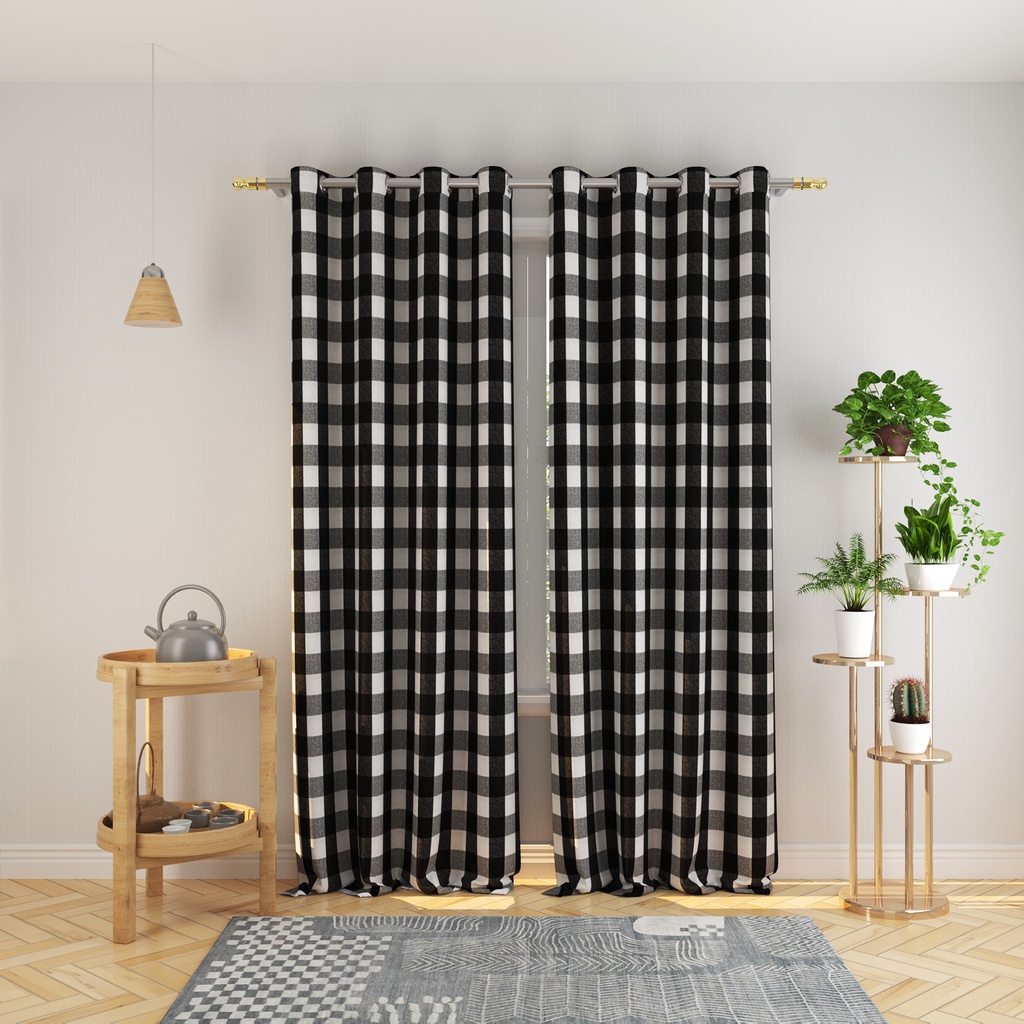 Buffalo Check Curtains Living Room Gingham Plaid Kitchen Window Curtain ...