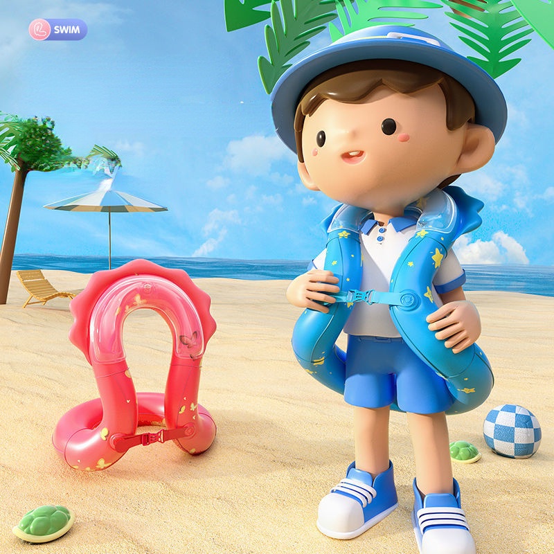 Inflatable Floating Swimming Arm Rings Kids Adults Life Vest Swimming ...