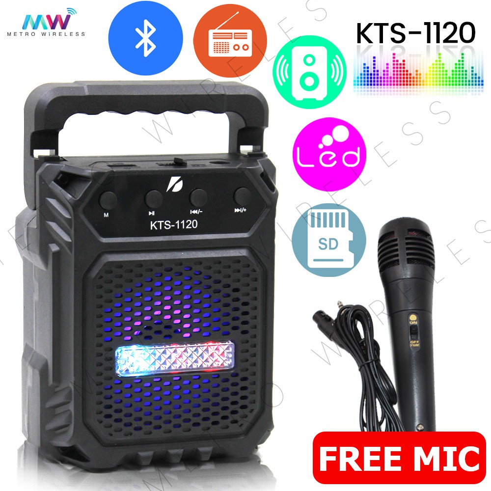 Wireless Portable KTS 1120 Bluetooth 4" Speaker with Free Mic | Shopee ...