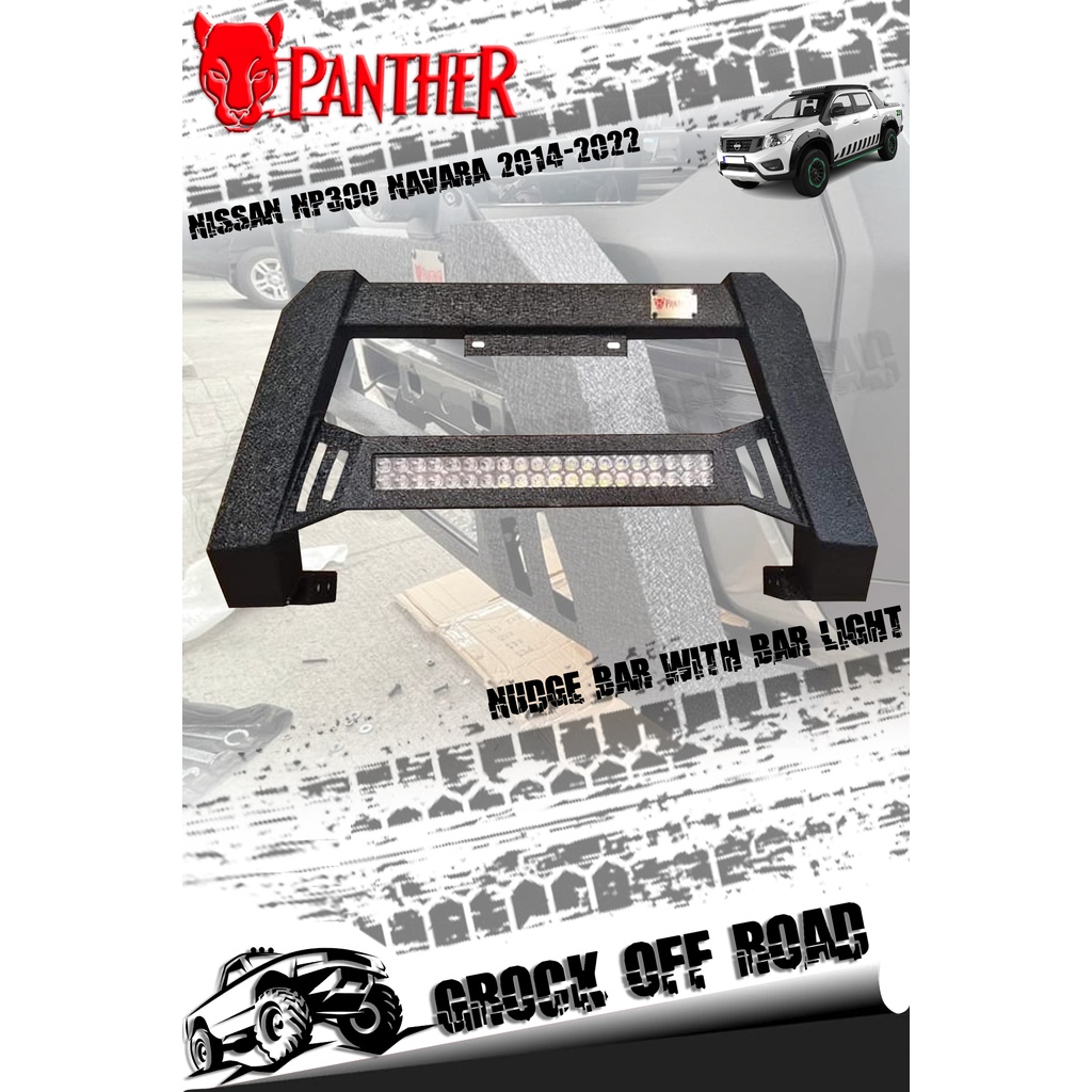 NISSAN NP300 NAVARA 2014-2022 FRONT BUMPER PROTECTOR/WITH LED BAR/BULL ...