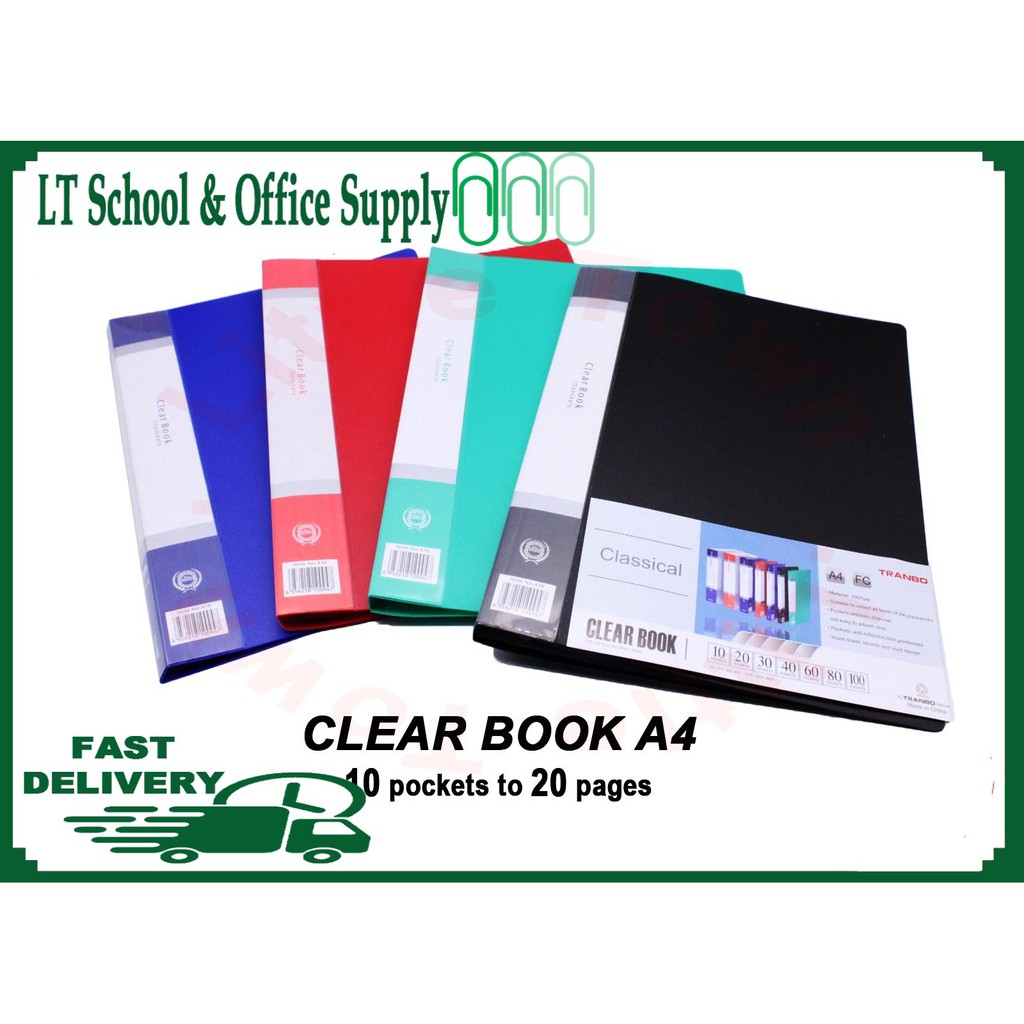 10 Pockets to 20 Pages Clear Book Display Book Non-Refillable ...