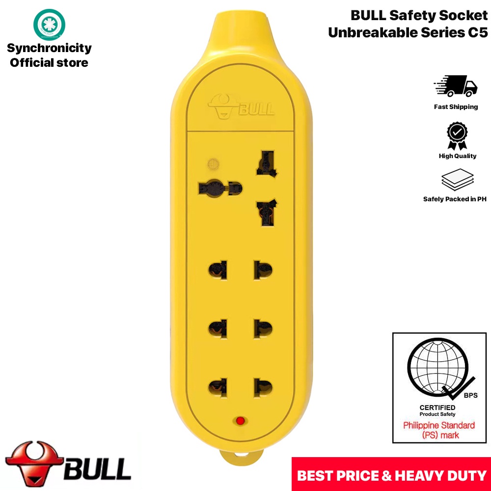 Rewireable Extension Socket BULL C5 4 Outlets Unbreakable Series 2500W ...