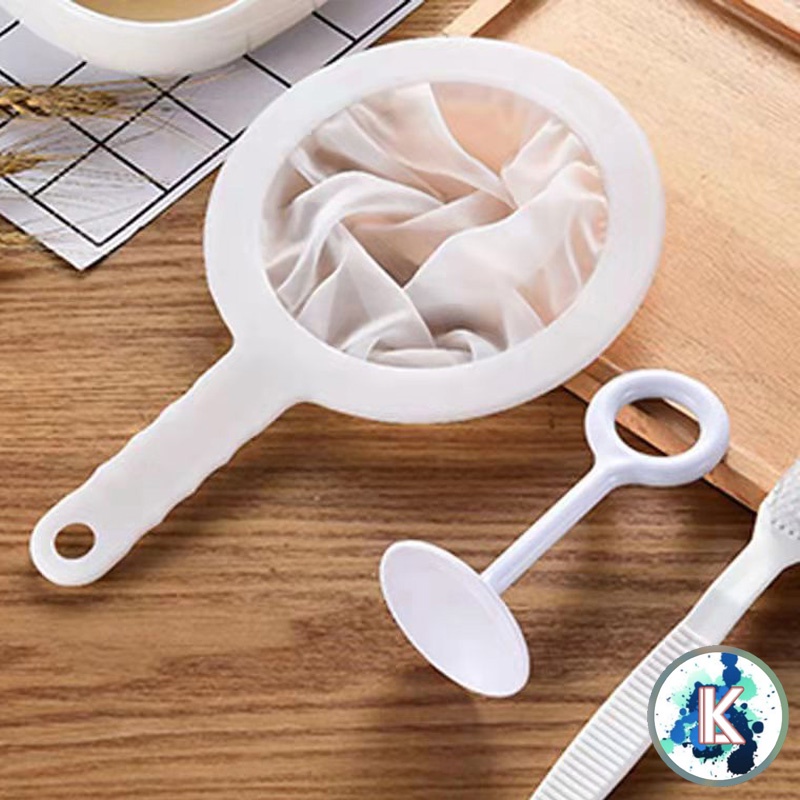 LUCKIN MART Kitchen Nylon Mesh Filter w/ Pressing Tool Mesh Kitchen ...