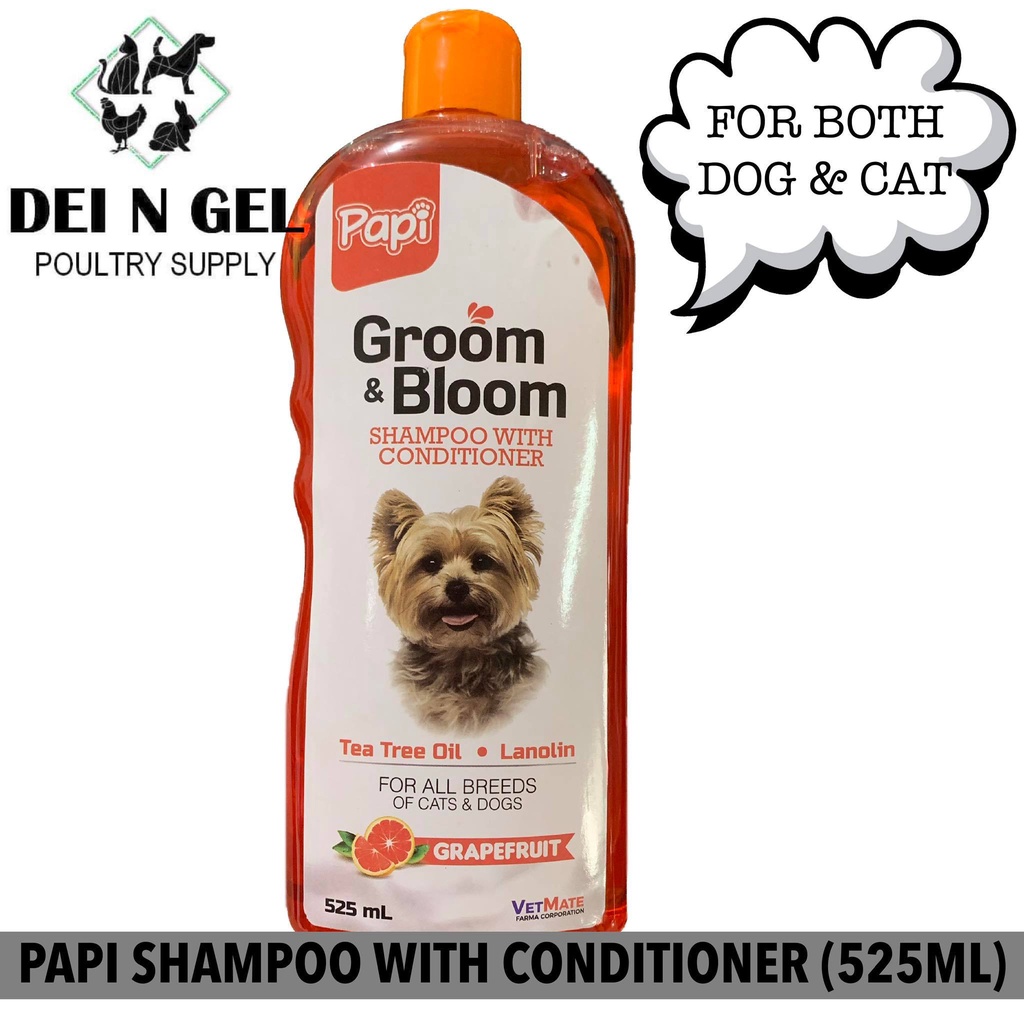 PAPI GROOM & BLOOM SHAMPOO WITH CONDITIONER FOR DOG & CAT (525ML ...