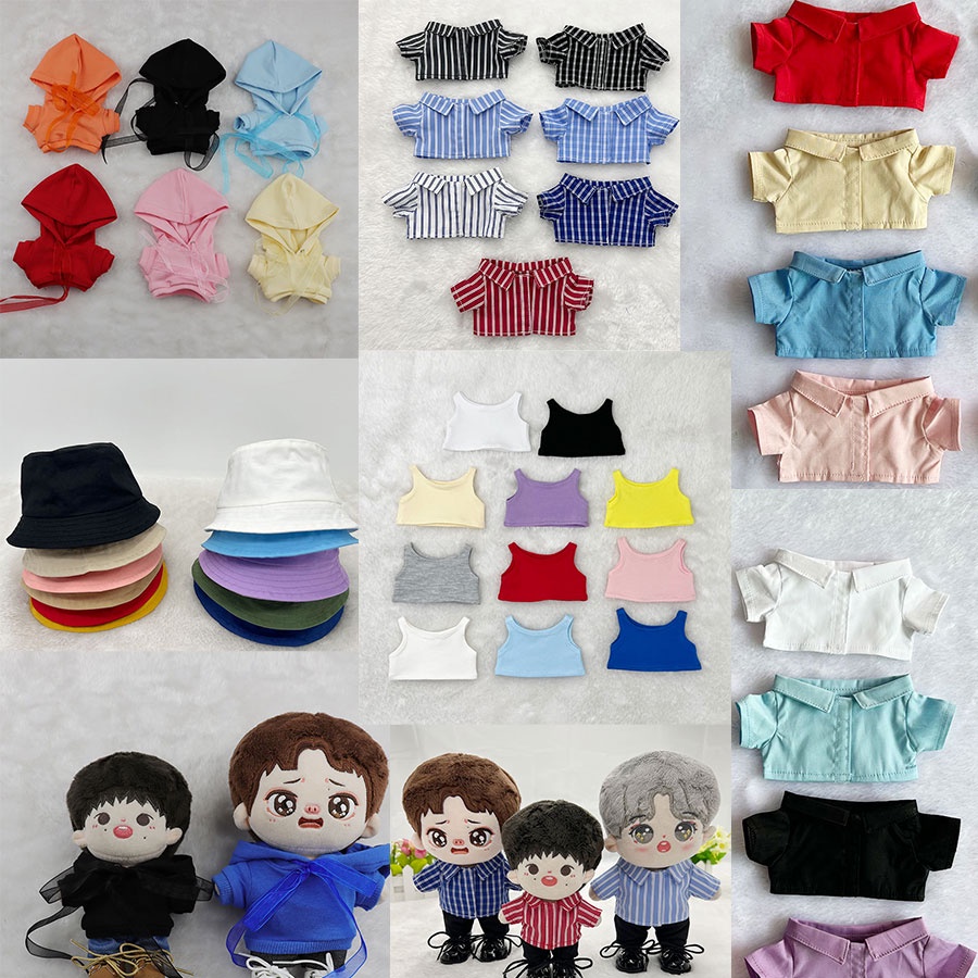 10cm doll Clothes 10cm Cotton Doll Short-Sleeved Pants Hat [15cm 20cm ...