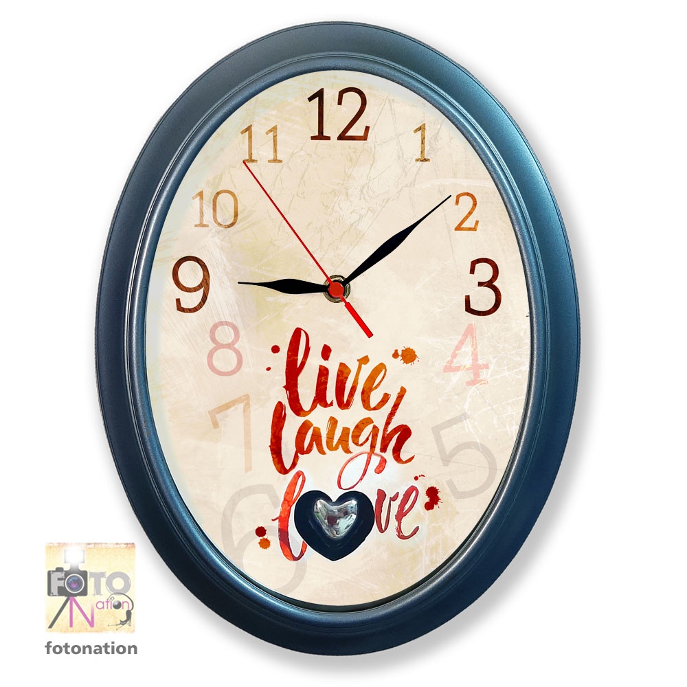 Pendulum Wall Clock with message LIVE LAUGH LOVE. Perfect house warming ...