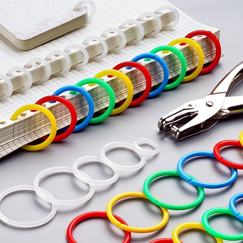 Away from Grass 50 Pieces Color Binding Ring Double Buckle Open Ring ...