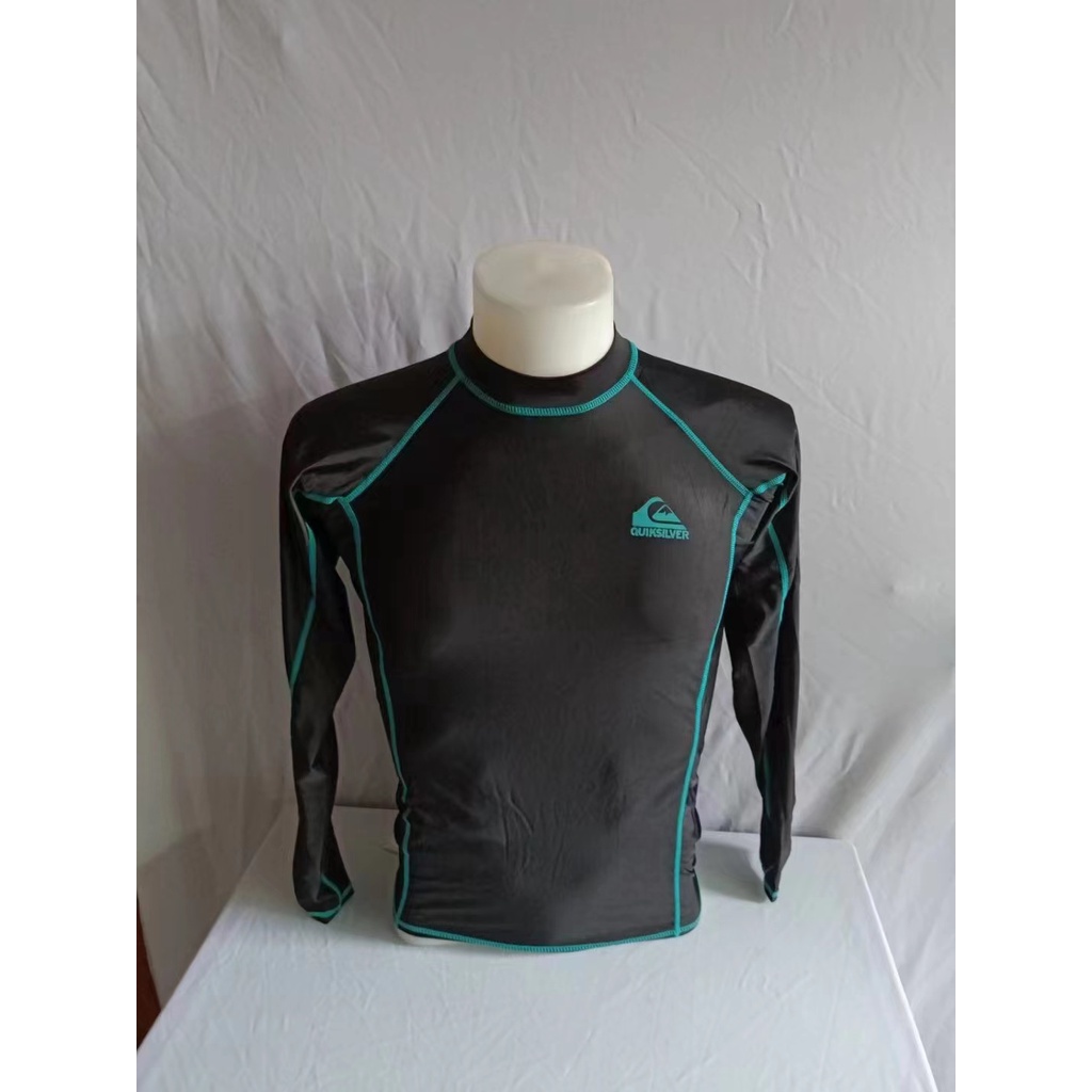 quicksilver men's rush guard stretchable sunscreen longsleeves swimwear ...