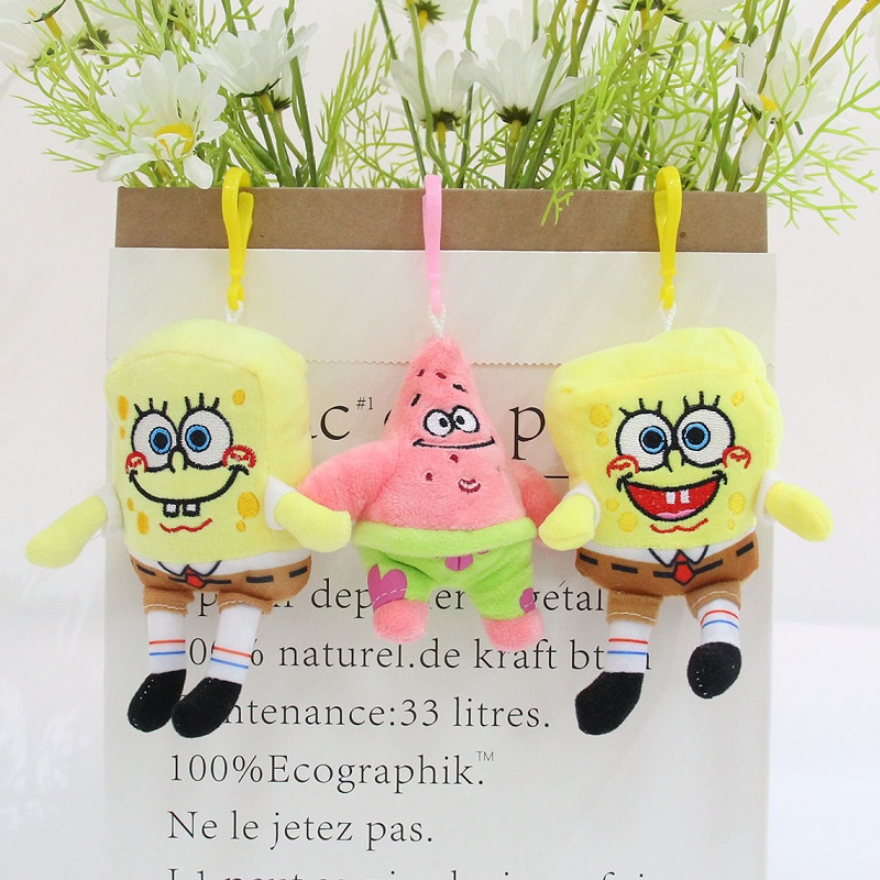 Cartoon SpongeBob SquarePants Plush Doll Keychain SpongeBob Patrick ...