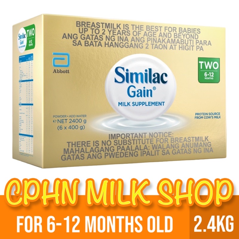 Similac Gain 2.4kg for 6-12 Months Old Infant Formula | Shopee Philippines