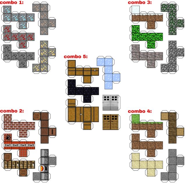 5 Combo Minecraft block Paper Models | Shopee Philippines