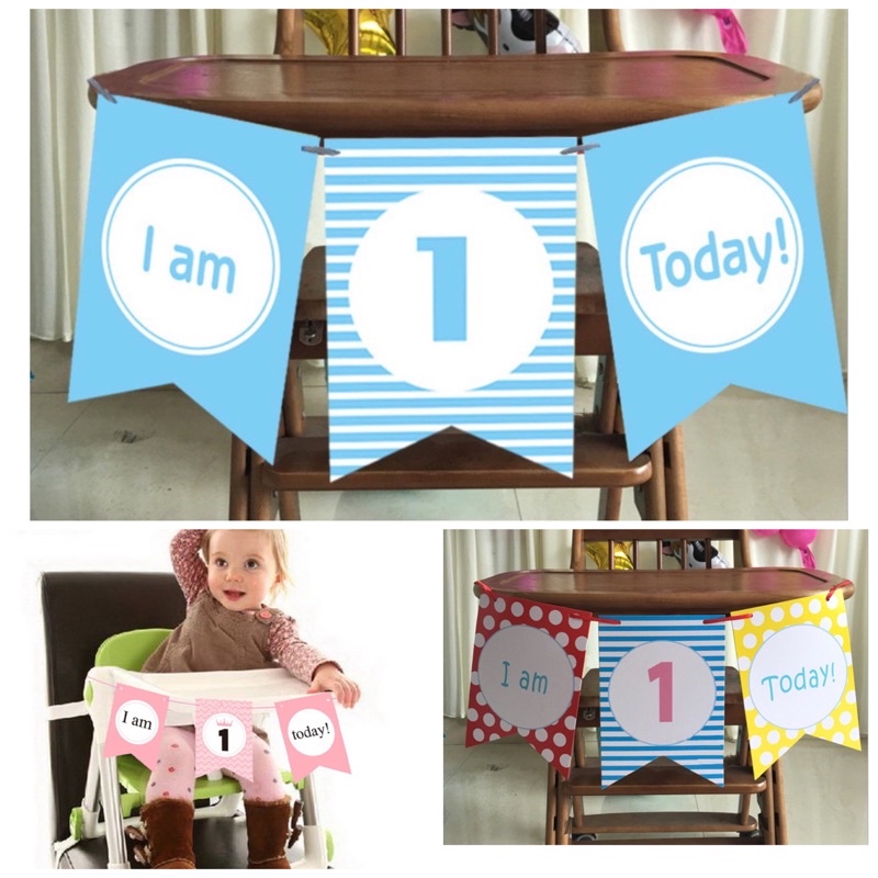 one banner I am one today First birthday banner 1st birthday ...