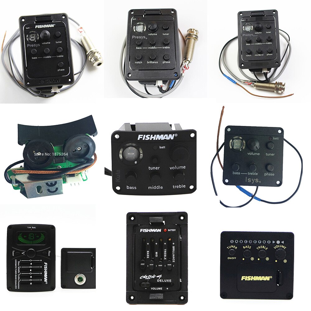 9Types Fishman Guitar Pickup Presys Mic Blend PlusPreamp EQ Tuner Piezo ...