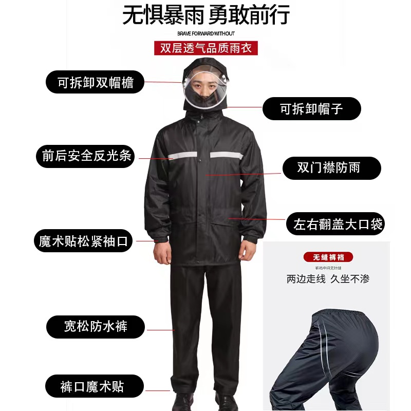 Titanium raincoat rubberized makapal kapote popular(black) | Shopee ...