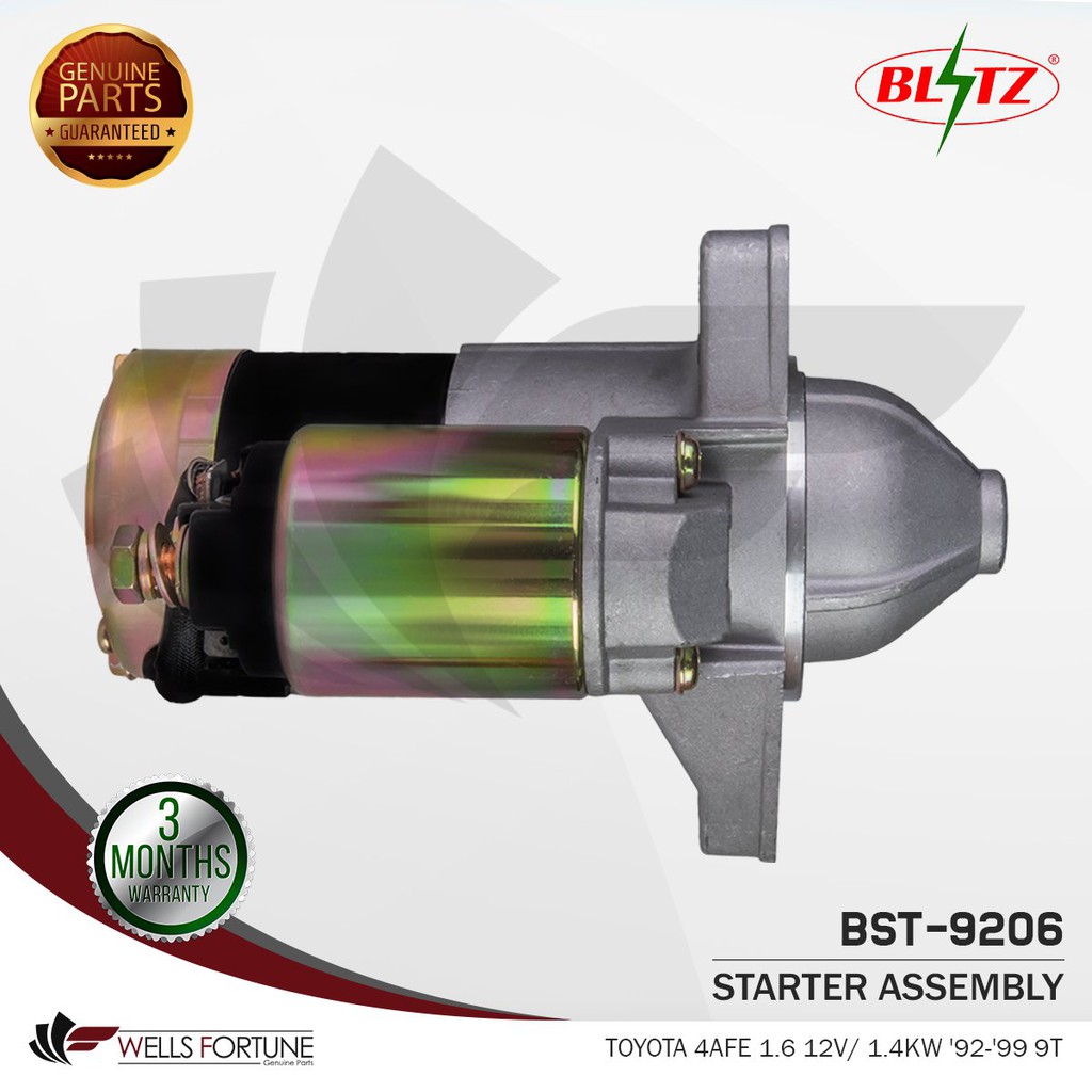 TOYOTA 4AFE 1.6 1992 - 1999 12V 9T 1.4KW BLITZ STARTER ASSEMBLY (1 PC ...