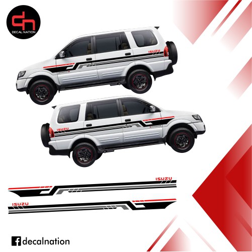 Isuzu Crosswind Linear Decals Black,Gray and Red Color Cut Out Vinyl ...