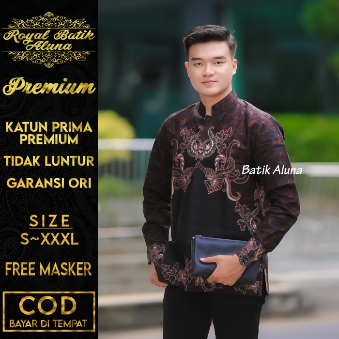 Men's Koko Shirt Long Sleeve Batik Eid Muslim Shirt Official Motif ...