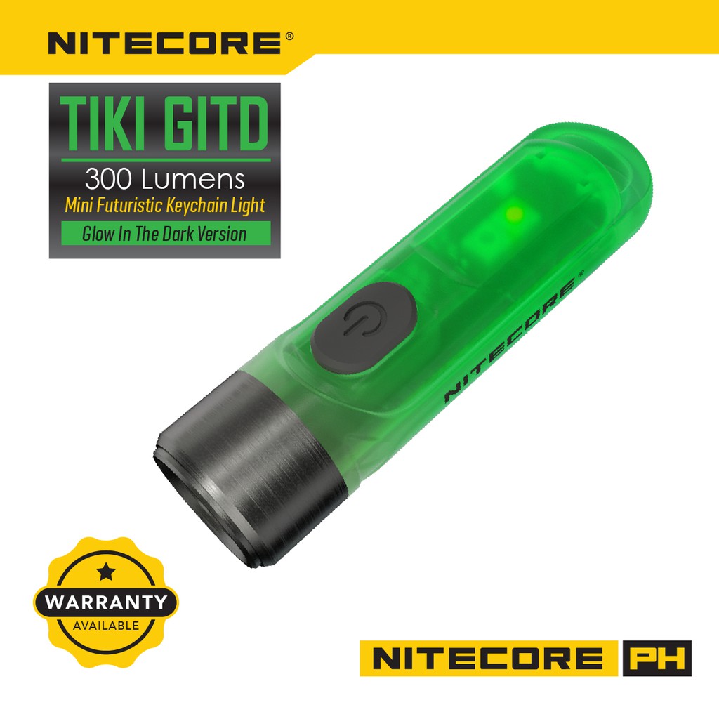 Nitecore TIKI GITD 300 Lumens Mini USB Rechargeable Keychain Pocket LED ...