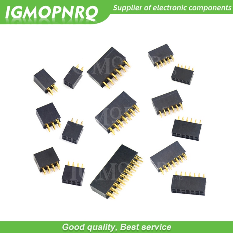 10PCS Double Row Pin Female Header Socket Pitch 2.54mm 2*2p 3PIN 4PIN 5PIN 6PIN 7PIN 8PIN 9PIN ...