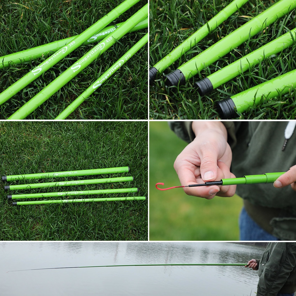 Sougayilang Fishing Rod 2.7M-5.4M Telescopic Fishing Rod Green Color ...