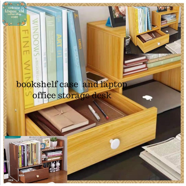 Small Desk Bookshelf Bookcase Office Storage Rack Simple Desktop Shelf ...
