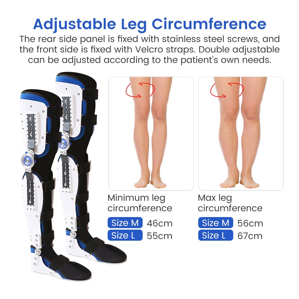 Salorie Adjustable Knee Ankle Foot Fixed Brace Exoskeleton Orthosis ...