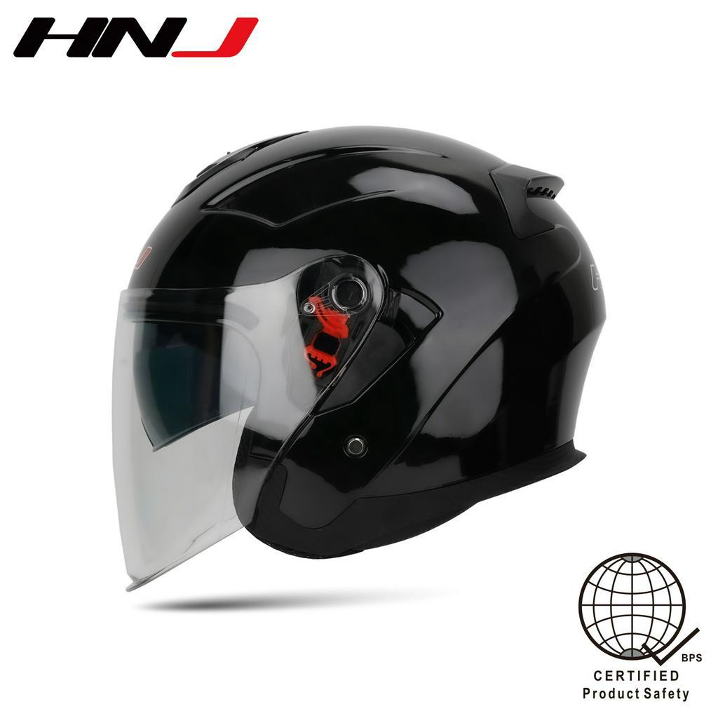 HNJ A4-006 Men's motorcycle half face helmet for women dual visor ...