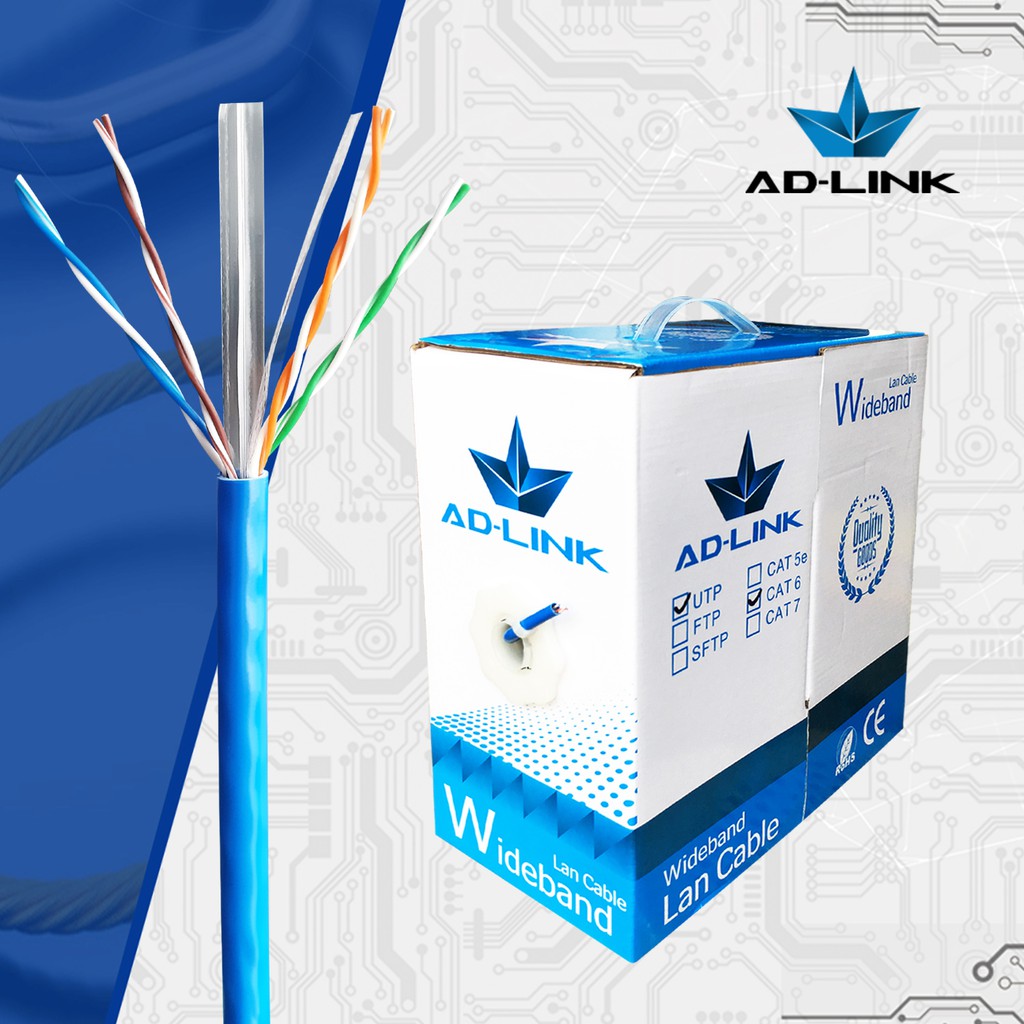 Ad-Link UTP Cable CAT6E 100m 0.5mm CCA Blue (AD-IN601-C100) | Shopee ...