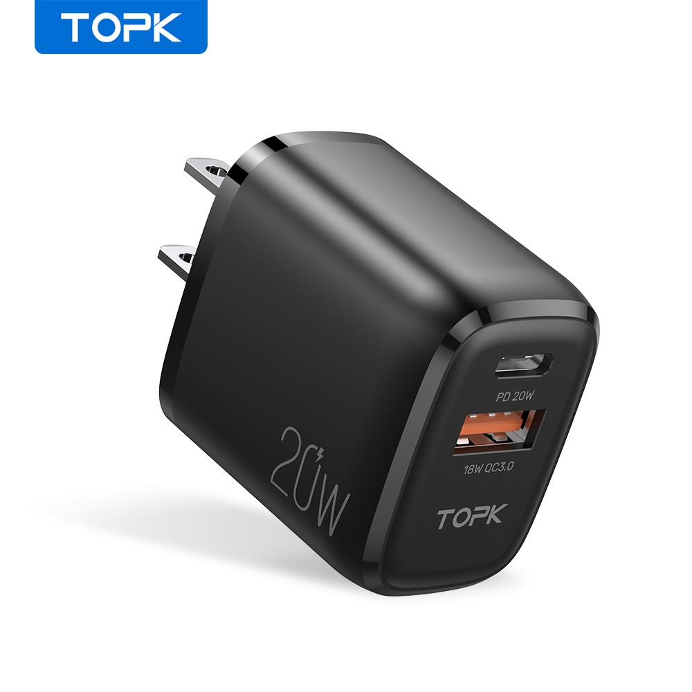 TOPK B210P PD3.0 20W Mini Fast USB Charger Adapter QC3.0 Mobile Phone ...