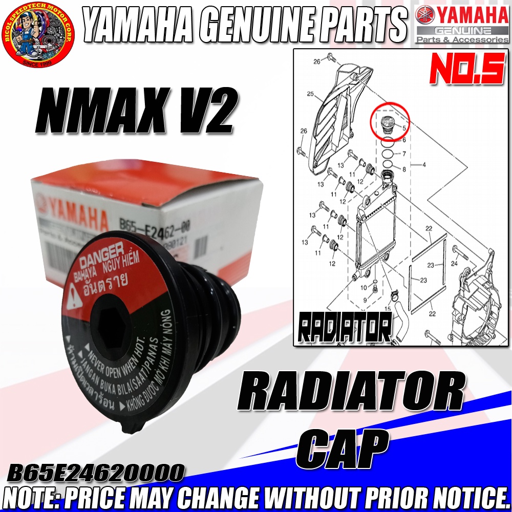 NMAX V1/V2 RADIATOR CAP (YGP) (GENUINE: B65-E2462-02) | Shopee Philippines