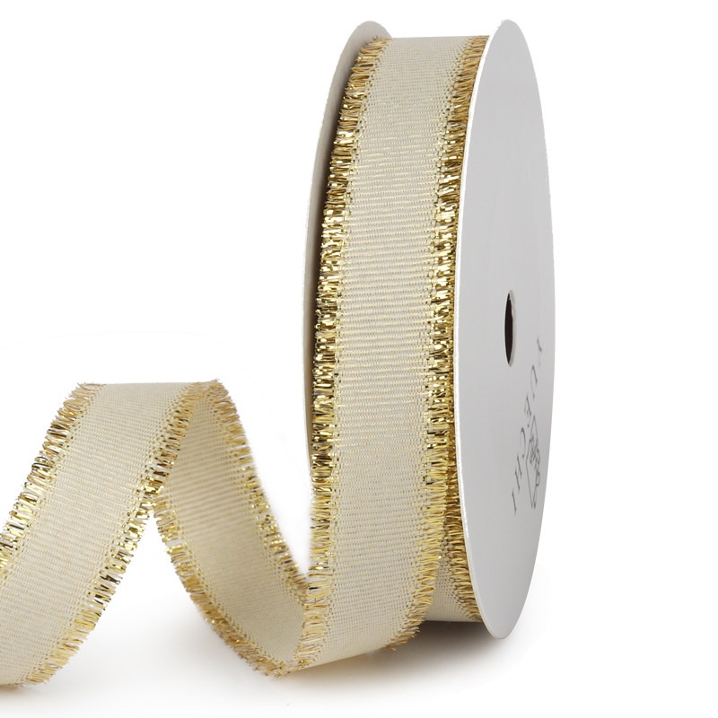 9.1m / roll, fringed ribbon DIY handmade material gift wrapping gold ...