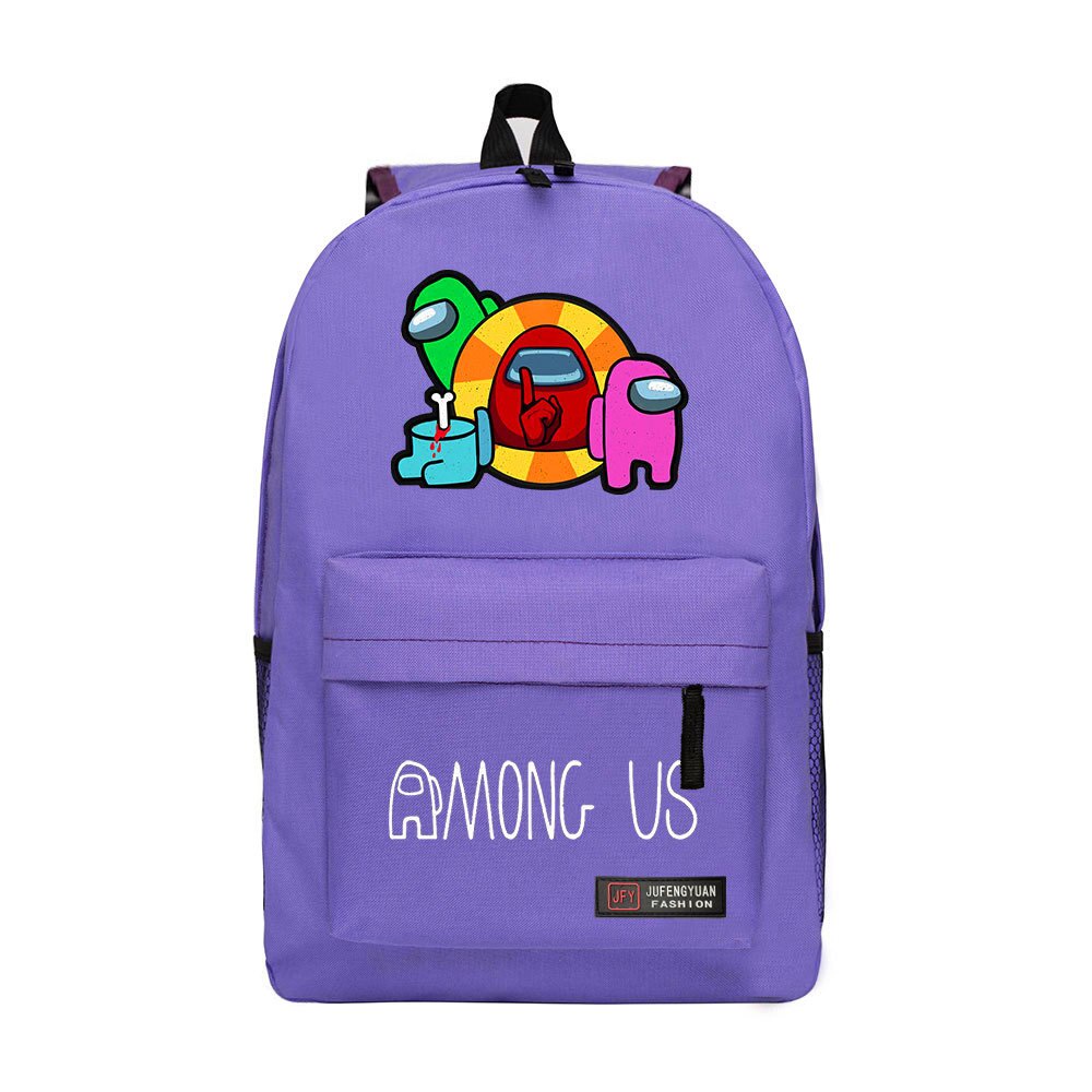 Among Us Children School Bags Double Zipper Orthopedic Backpack Kids ...
