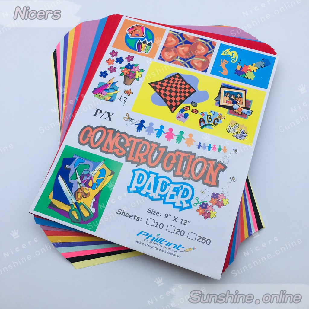 250sheets Colored Construction Paper 9"X12" 10color | Shopee Philippines