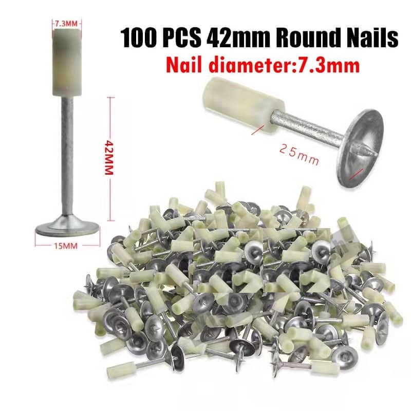 Steel Nails 100Pcs Round Nails Fastener Nails for Gun Rivets Clamp ...