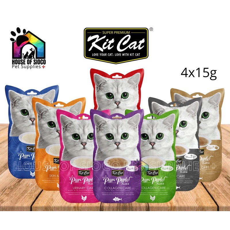 Kit Cat Purr Puree Plus (Functional) Grain-Free (4x15g) | Shopee ...