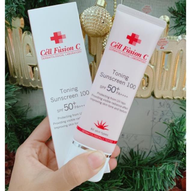 Cell fusion c toning suncreen 50+++ sunscreen, auth standard, skin tone ...