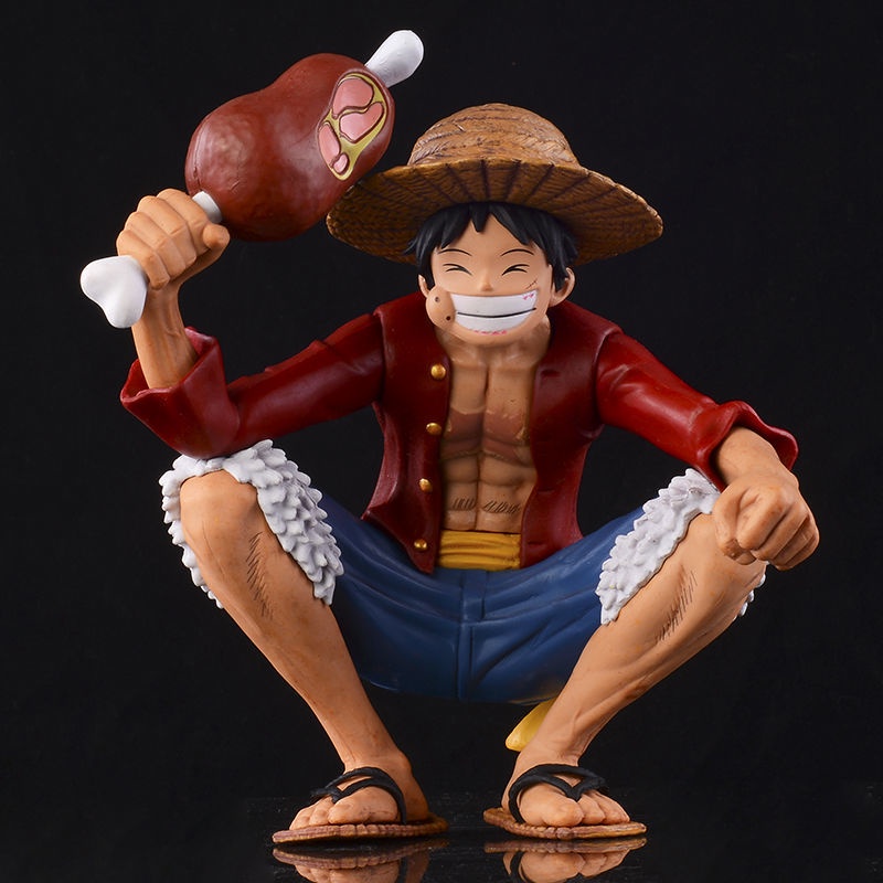 LUFFY Action Figure Eating Meat ONE PIECE KOA Anime Collection | Shopee ...