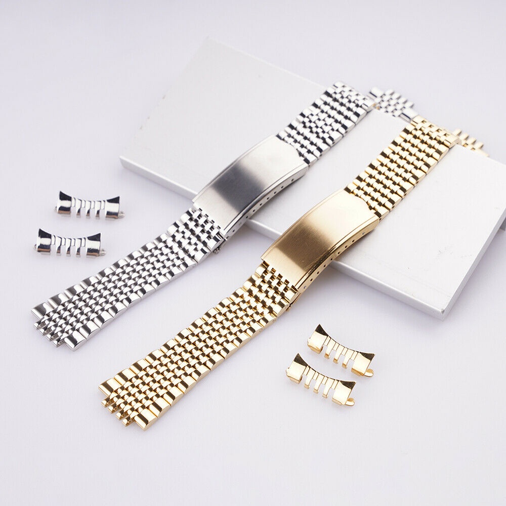 18 19 20mm Hollow Curved End Beads Of Rice Watch Band strap For omega ...