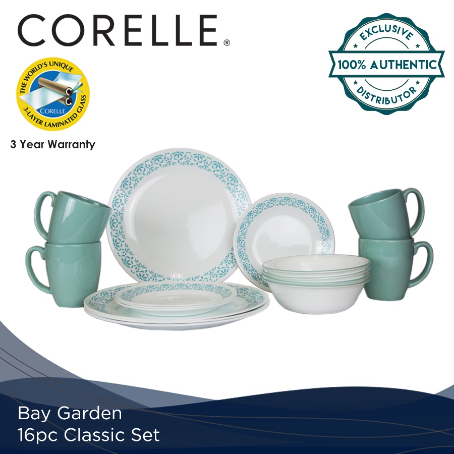 Corelle 16 Piece Classic Set Bay Garden | Shopee Philippines