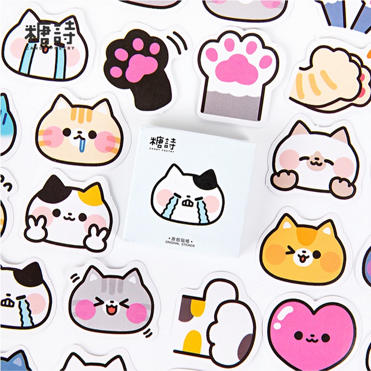 45 Pcs Cat Stickers Cute Kitty Stickers Kittens Stickers For Envelope ...