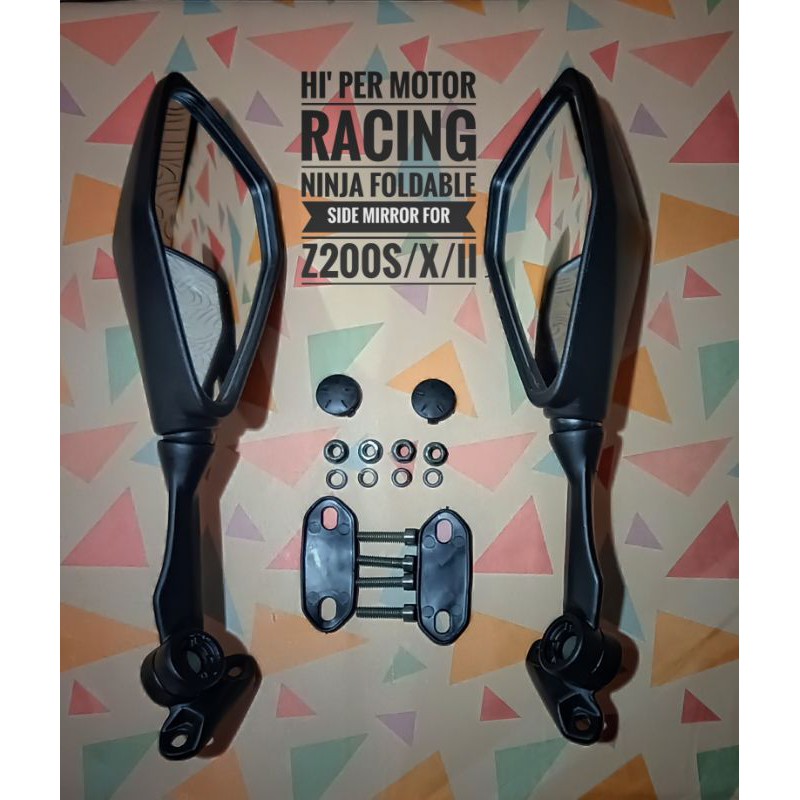 NINJA FOLDABLE SIDE MIRROR for BIG BIKES / SPORTSBIKES z200s Rusi Sigma ... NINJA FOLDABLE SIDE MIRROR for BIG BIKES / SPORTSBIKES z200s Rusi Sigma ...