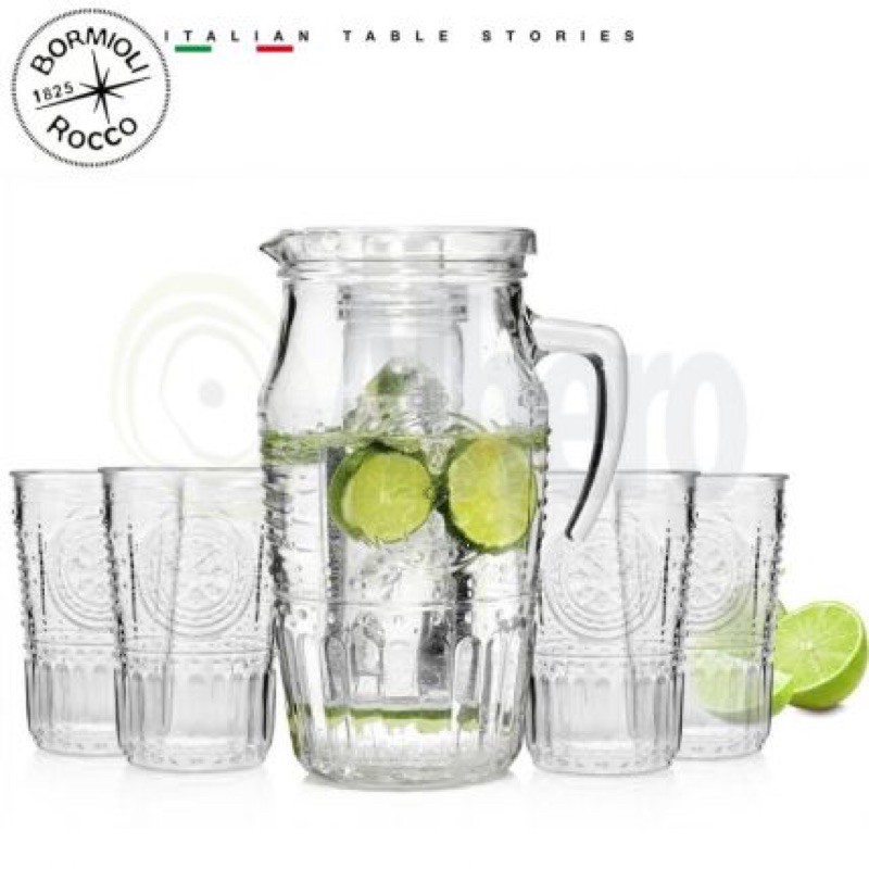 5 Piece Romatic Glass Jug Set (Bormioli Rocco) | Shopee Philippines