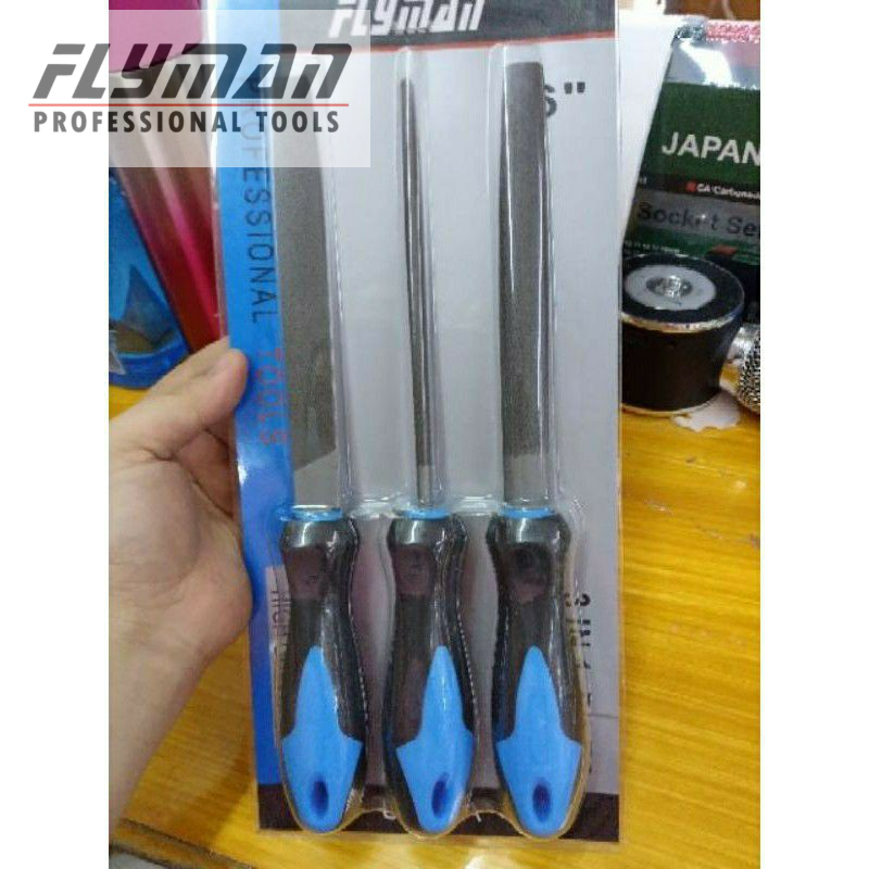 Flyman 3-in-1 File Set / Kikil Set ( 6inches ) May pangkahoy at may ...