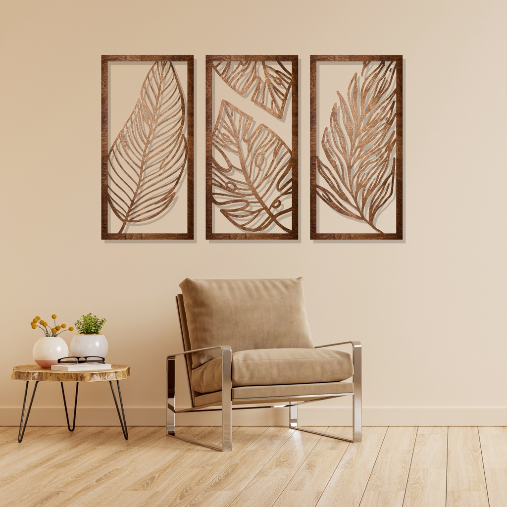 (1 SET OF 3) Wooden Wall Decorations, Aesthetic Living Room Displays ...