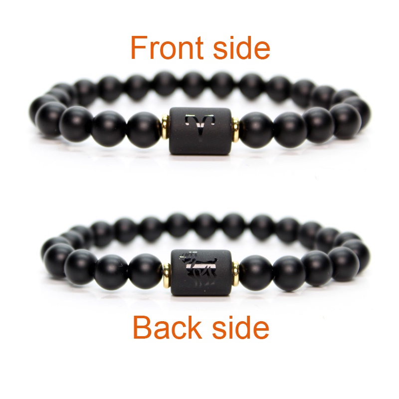Simple 12 Constellation Bracelet Zodiac Sign Stretch Bracelet For Men ...