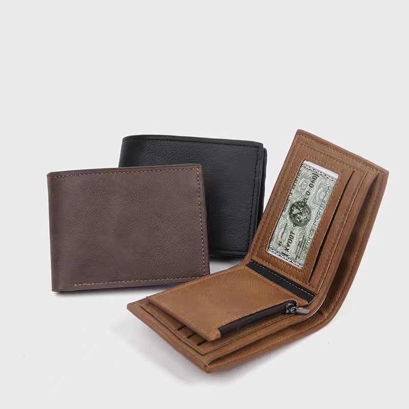 Bifold Men's Flip Leather/Gamoza/Soft Short Billfold Wallet with Credit ...